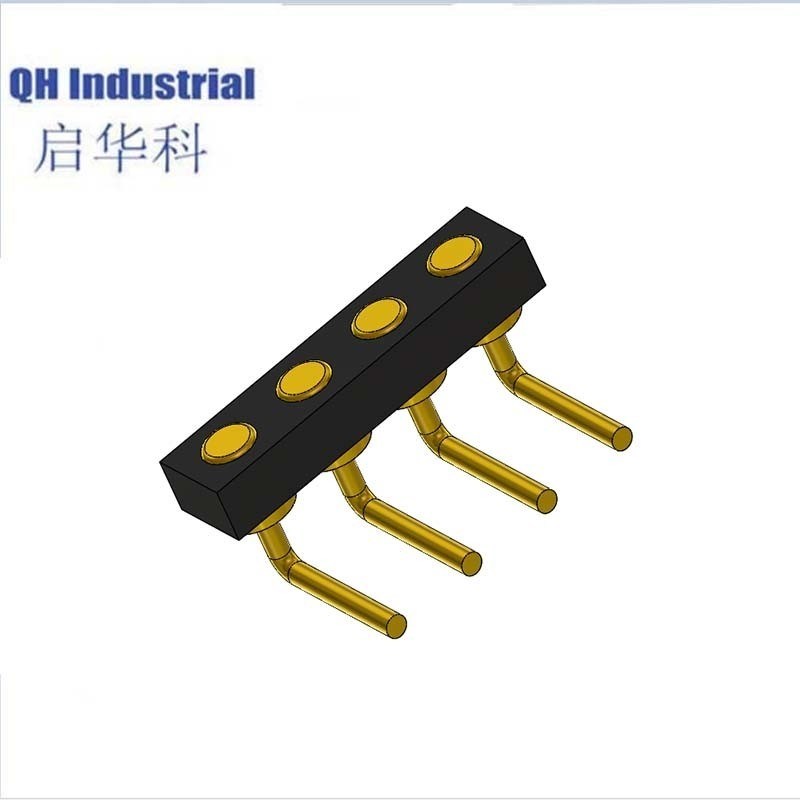 Spring Loaded Pogo Pin Connector 5.5 mm Pitch 4 Position Pins Right ...