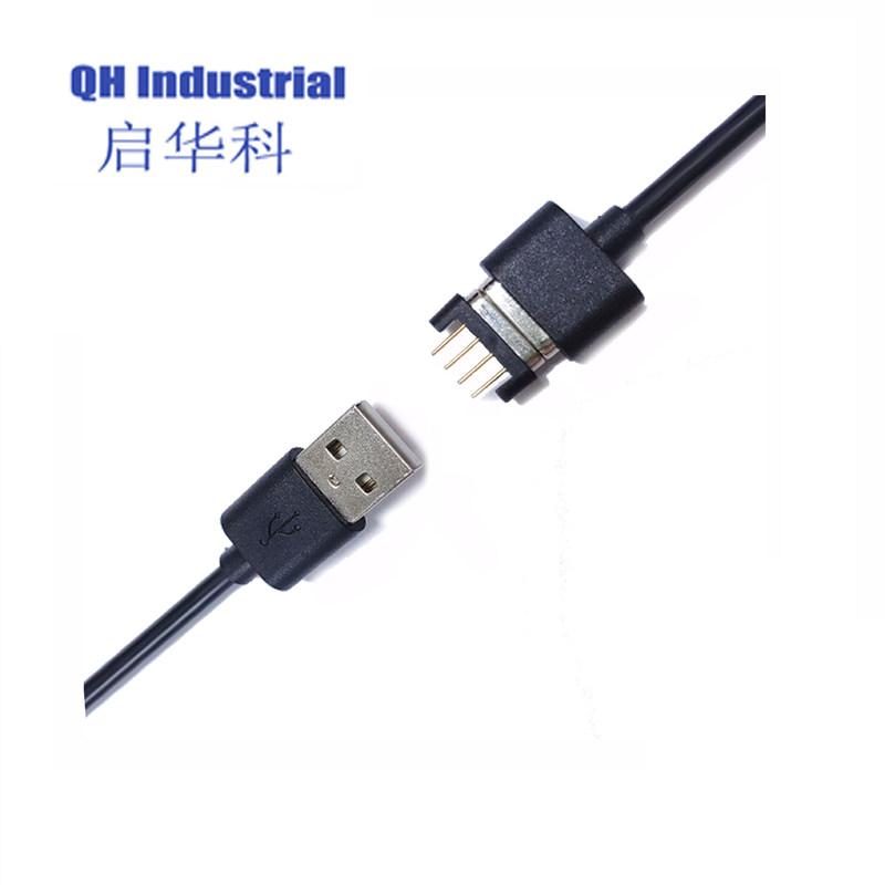 2A 3A 700gf Spring force Black and White Male Female 4 Pin Magnetic ...