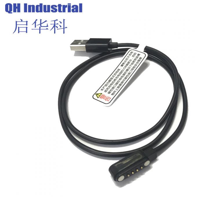 4Pin 2.54mm Pitch I Shape Precision Amphenol Connector magnetic spring ...