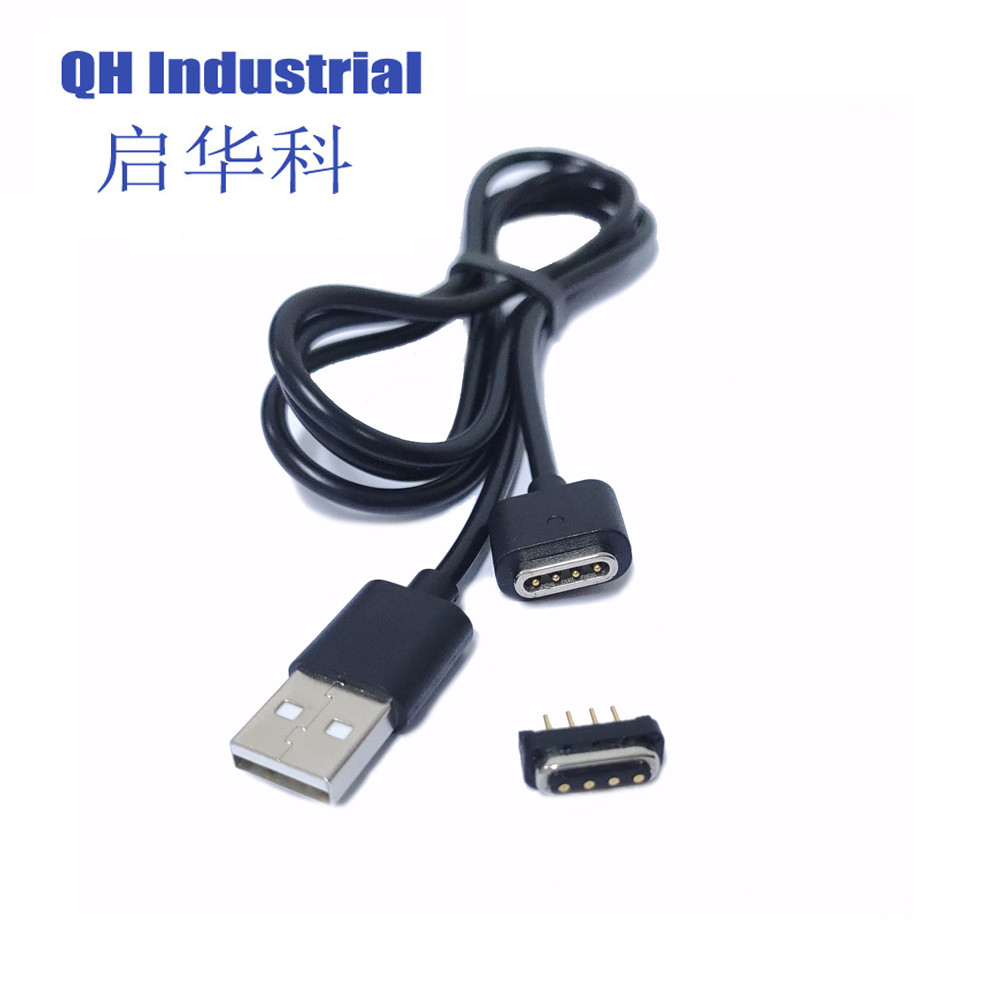 4Pin 2.54mm Pitch Male Female Magnetic Pogo Pin cable Charger Connectors